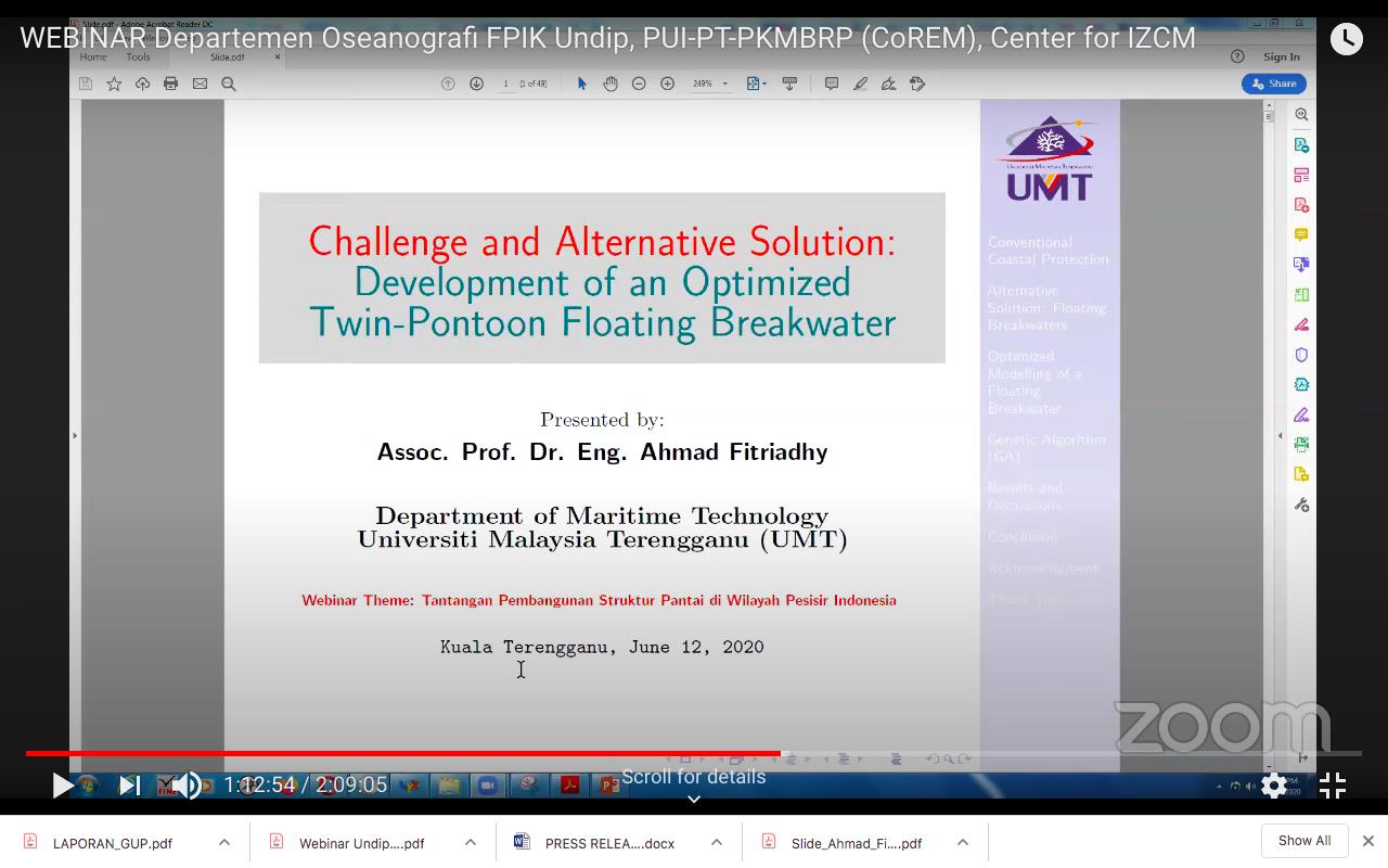 WEBINAR Departemen Oseanografi FPIK Undip, PUI-PT-PKMBRP (CoREM ...