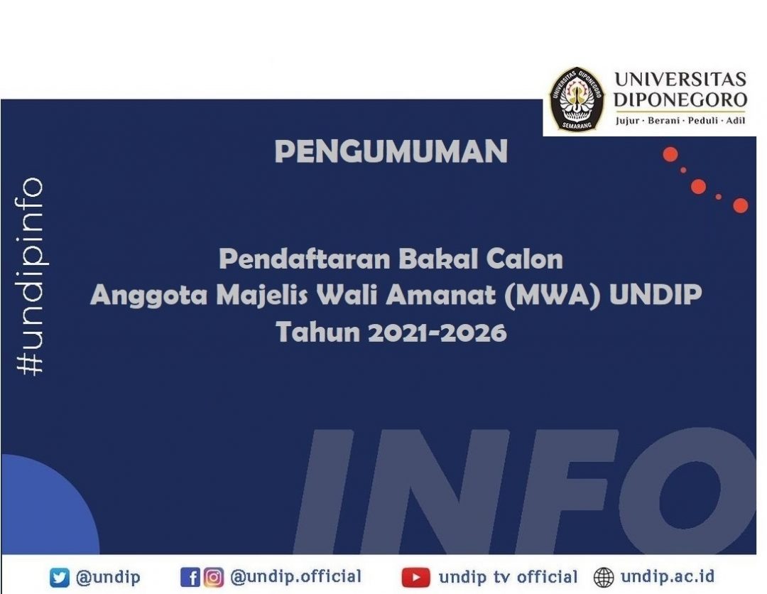 Pendaftaran Bakal Calon Anggota Majelis Wali Amanat UNDIP Tahun 2021-2026