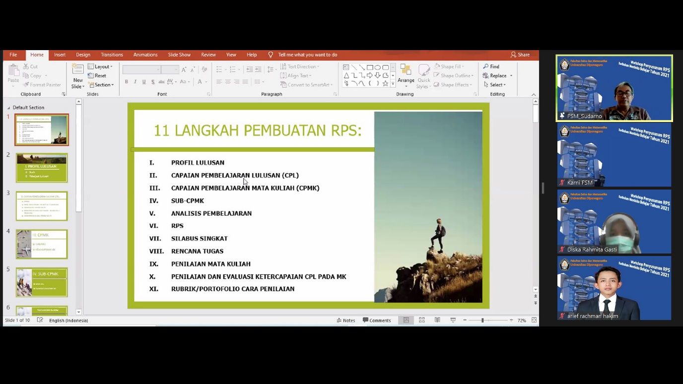 FSM UNDIP Laksanakan Workshop Penyusunan RPS Kurikulum Merdeka Belajar ...