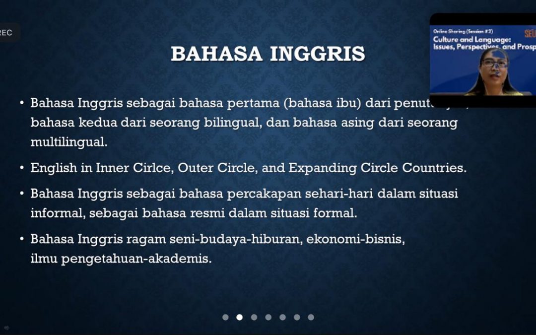 Bahasa adalah Investasi, dalam Online Sharing Session 2 SEU Undip ...