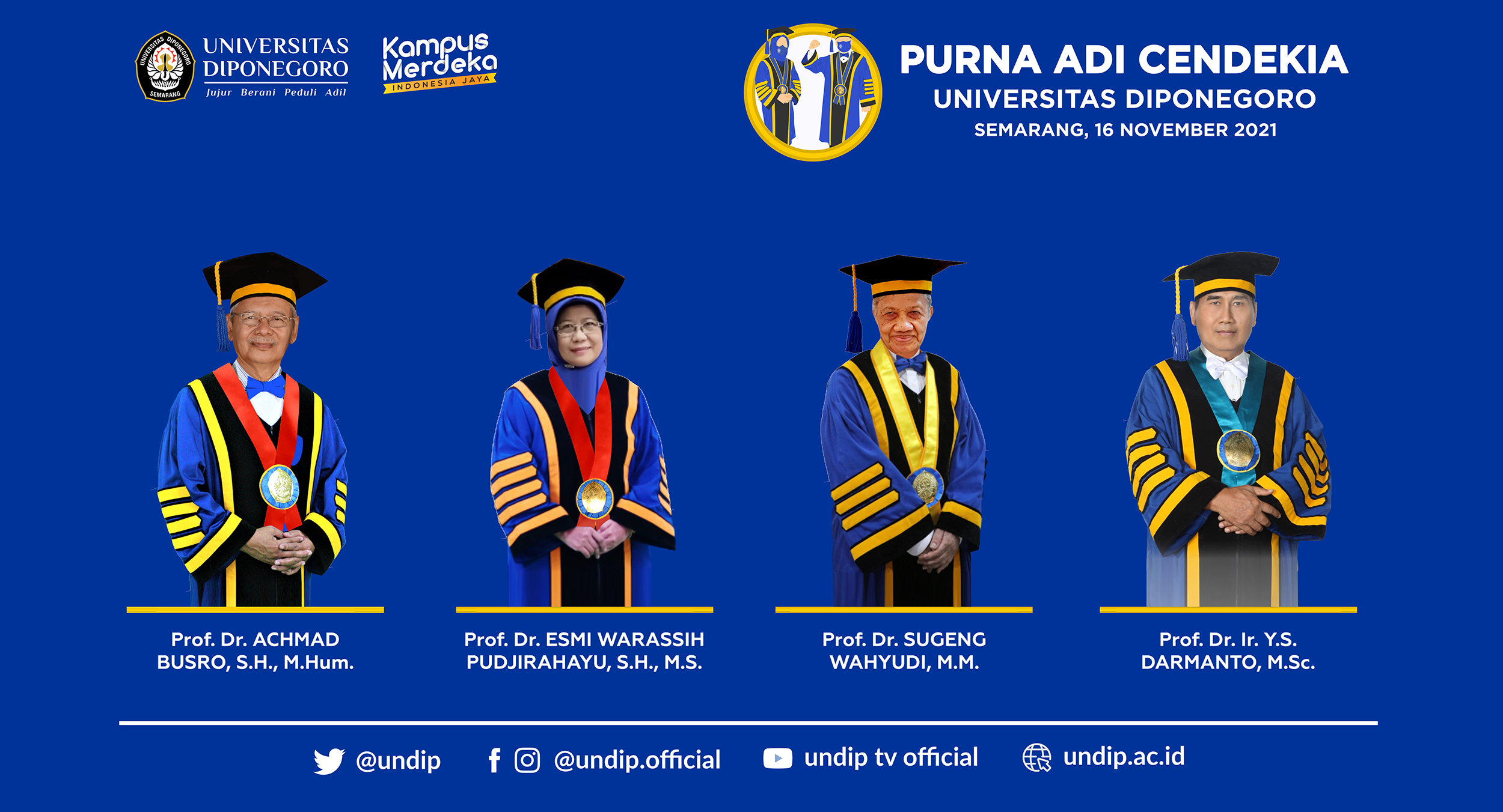 Empat Guru Besar Undip Masuki Purna Adi Cendekia - Universitas Diponegoro