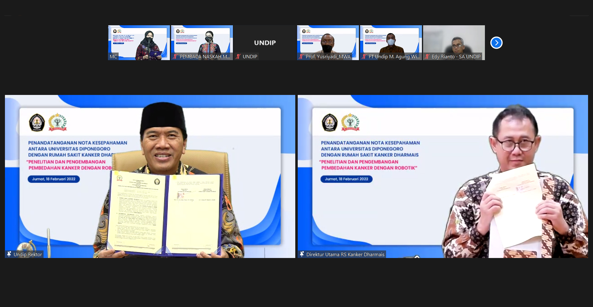 UNDIP Signed Memorandum of Understanding with RS Kanker Dharmais on ...