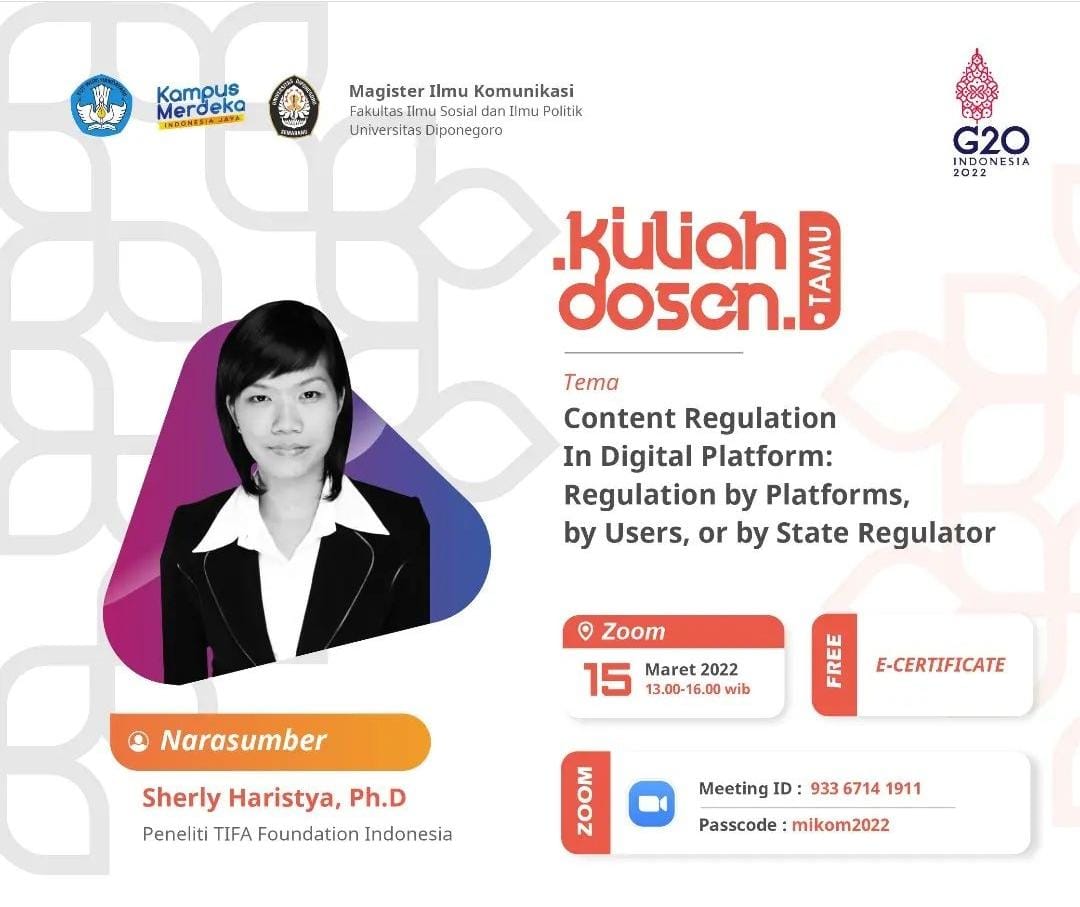 Magister Ilmu Komunikasi FISIP UNDIP Gelar Kuliah Dosen Tamu dengan ...