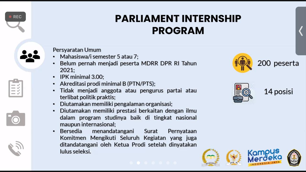 UNDIP dan DPR RI Gelar Sosialisasi Kampus Merdeka Magang di Rumah Rakyat DPR RI - Universitas ...