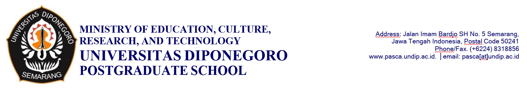 Kop Surat - Universitas Diponegoro