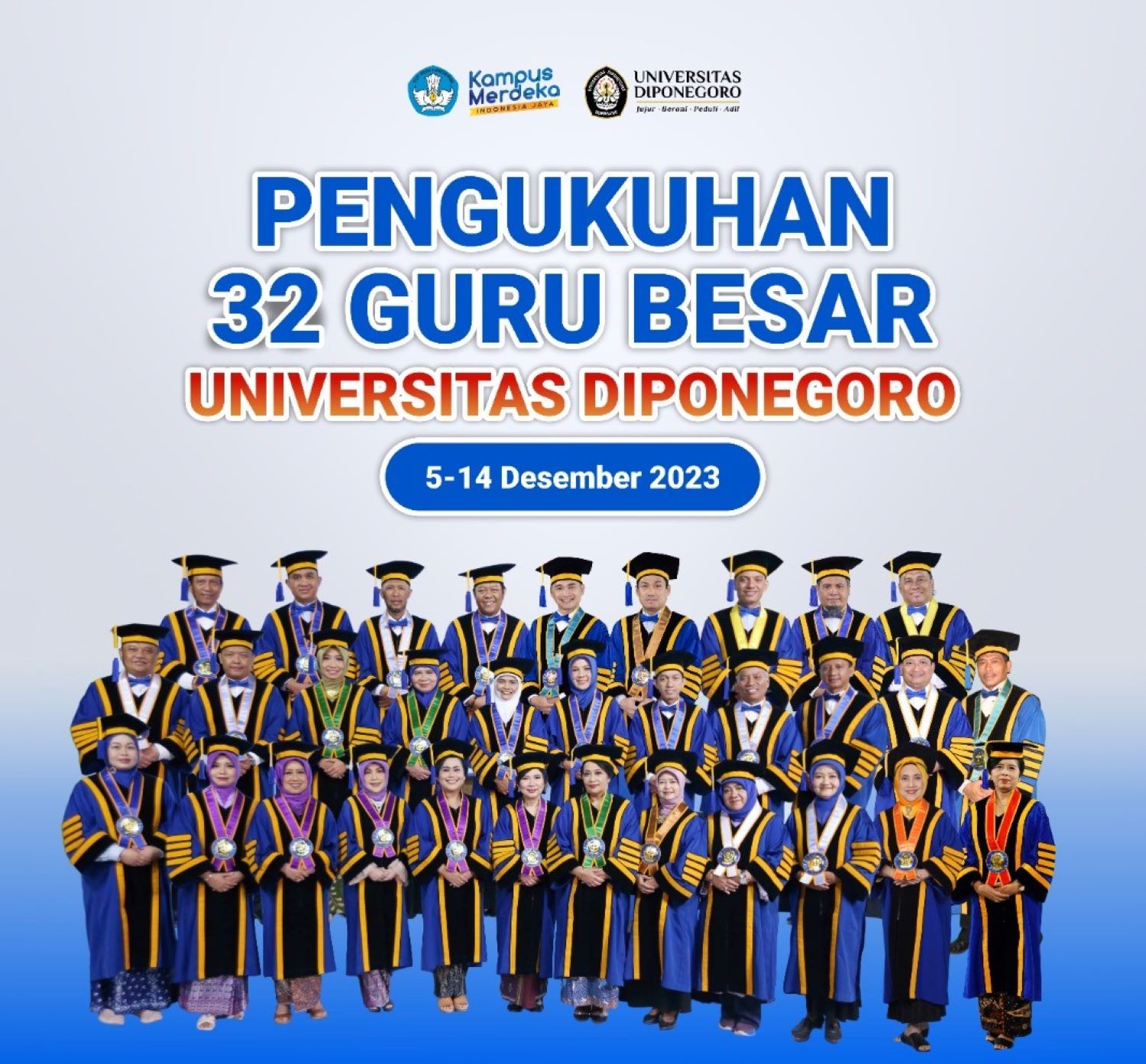 By the end of 2023, UNDIP Inaugurates 32 New Professors - Universitas ...