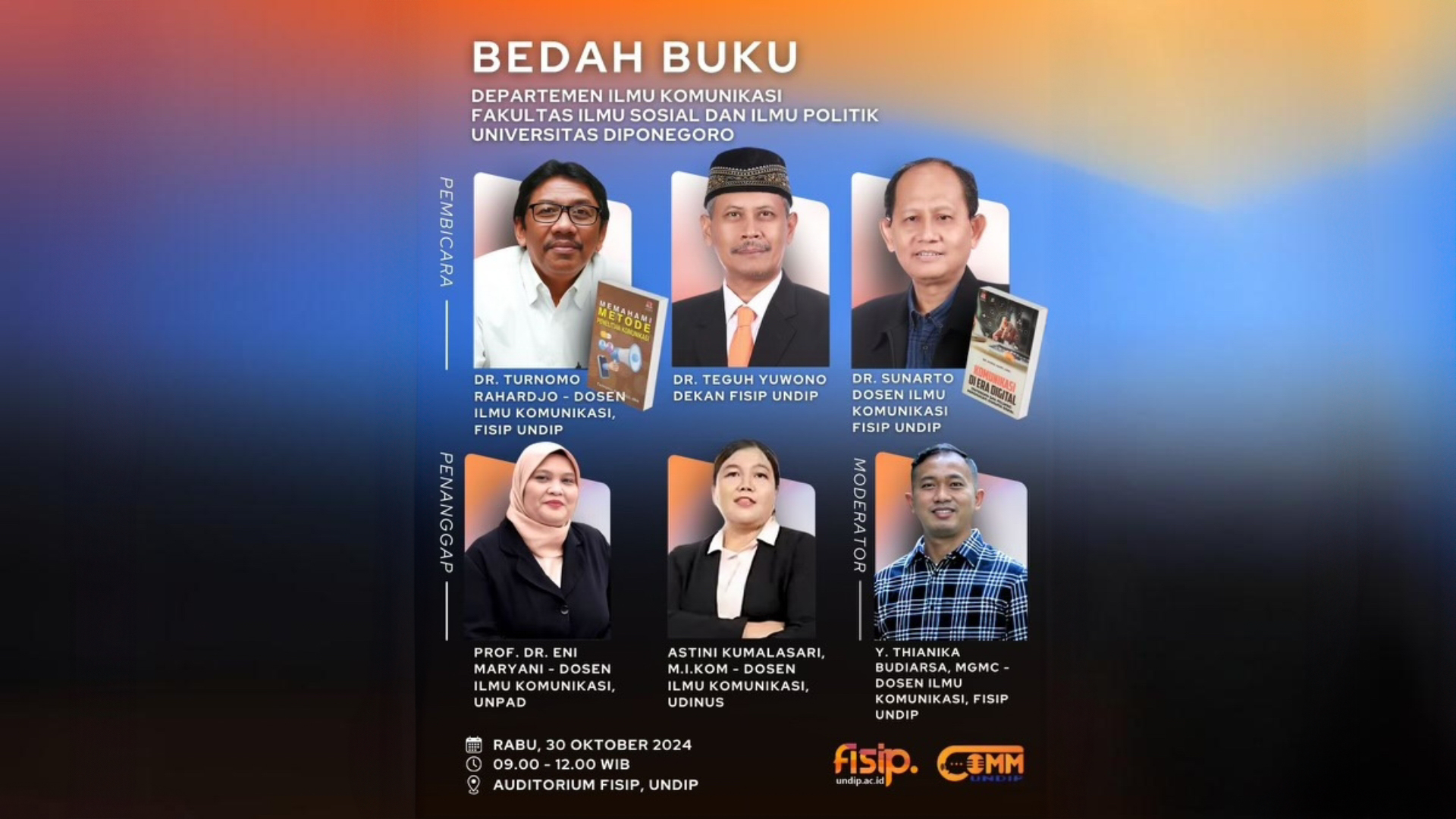 FISIP UNDIP Gelar Bedah Buku Komunikasi - Universitas Diponegoro